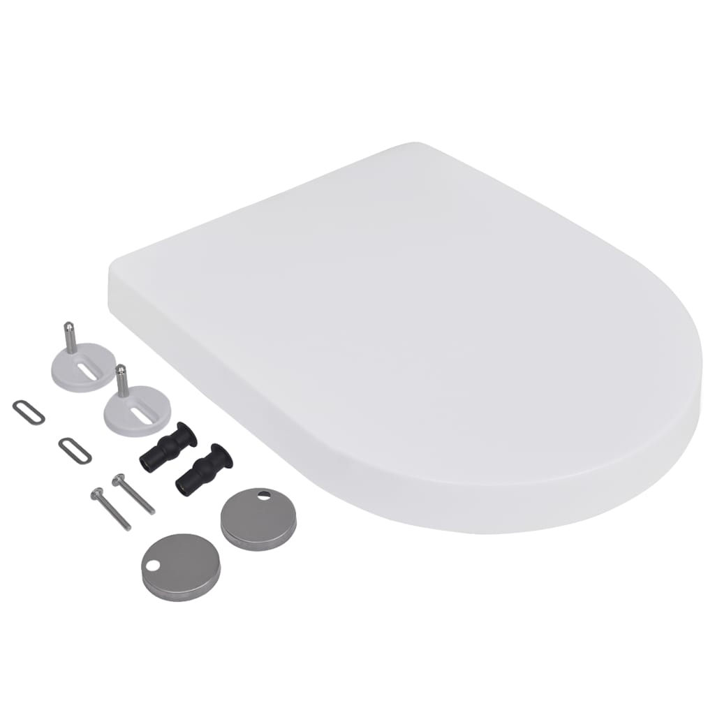 vidaXL Тоалетни седалки с плавно затваряне, 2 бр, пластмаса, бели ...